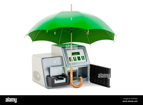 Dna Sequencer Under Umbrella 3d Rendering Isolated On White Background