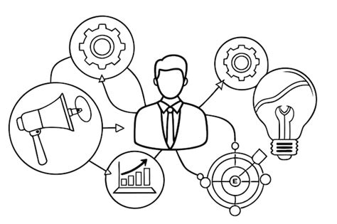 Premium Vector Business Marketing Concept Line Art Illustration