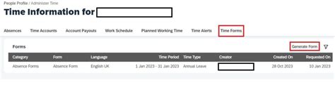 Generate Time Forms From The Time Admin Workbench Talenteam