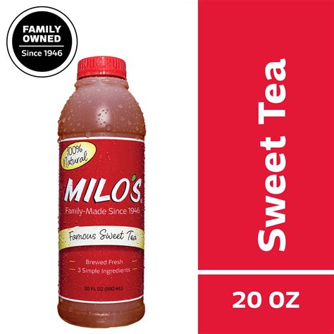 Milos Famous Sweet Iced Tea 100 Natural 20 Fl Oz Bottle Walmart