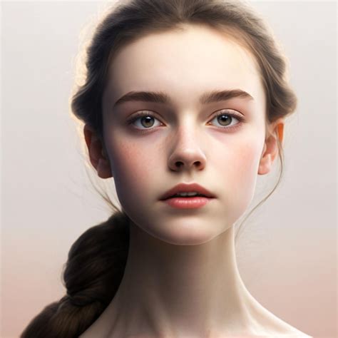 Premium Ai Image Beautiful Young Girl With A Stylish Braid In Her