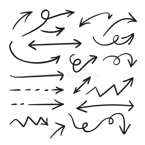 Set Of Hand Drawn Arrows Pointers Vector Illustration Stock Vector Illustration Of Hand