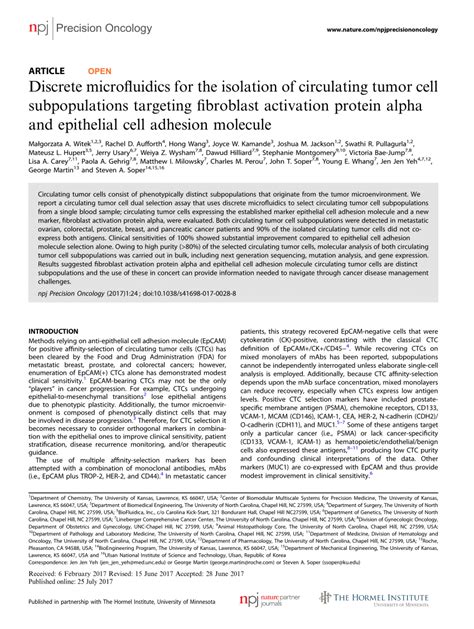 Pdf Discrete Microfluidics For The Isolation Of Circulating Tumor