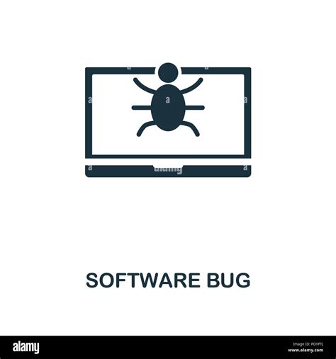 Software Bug Icon Monochrome Style Design From Internet Security
