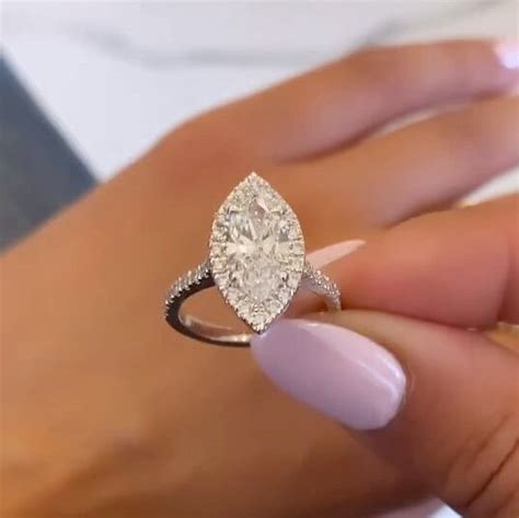 2 Carat Marquise Engagement Ring Marquise Cut Moissanite Etsy