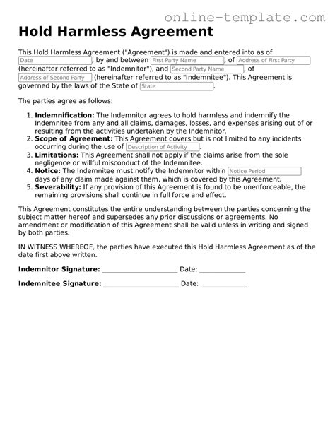 Download Hold Harmless Agreement Template ⋆ Online Templates