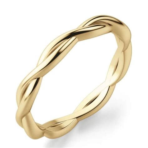 3mm Solid Gold Twisted Wedding Band Trendy Jewelry Dainty Etsy