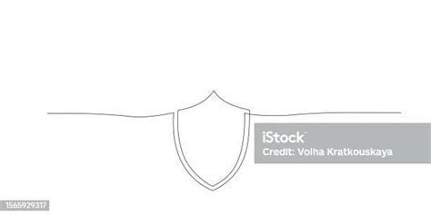방패의 연속적인 한 선 그리기 한 줄은 선형 기호를 보호합니다 안전 보험 개념 가드 드로잉 사인 추상적인 배경입니다 낙서 손으로 그린 보호 아이콘 벡터 그림 0명에 대한