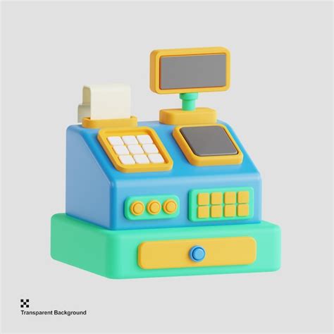 Premium Psd 3d Illustration Of Cashier Machine