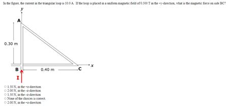 Solved In The Figure The Current In The Triangular Loop Is Chegg Com