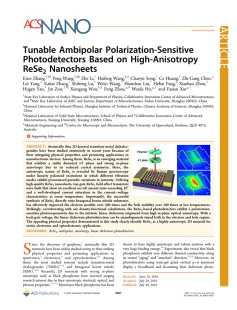 Pdf Tunable Ambipolar Polarization Sensitive Photodetectors Based On