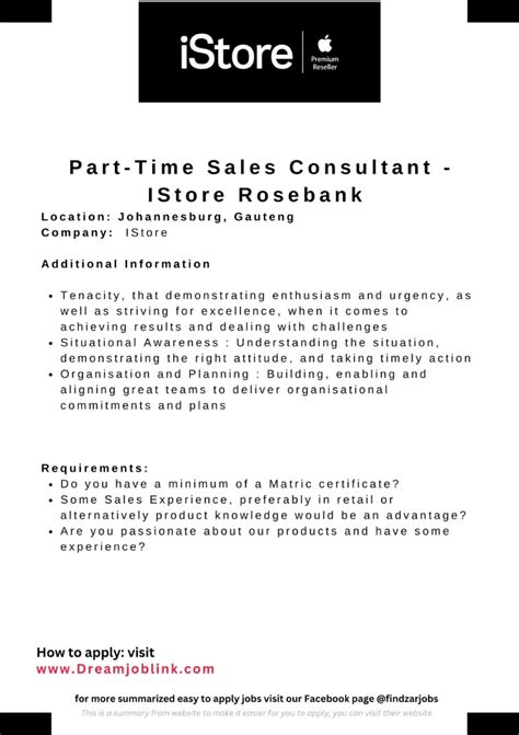 Find Sa Jobs On Linkedin New Part Time Sales Consultant Some Driving
