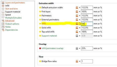 Prusaslicer Misinterpreting Extrusion Width Percentages · Issue 4634