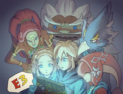 Link Princess Zelda Mipha Urbosa Revali And 1 More The Legend Of Zelda And 1 More Drawn