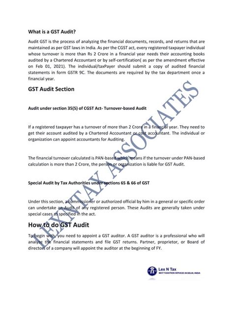 GST Audit PDF Business Accounting Finance Business