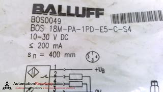 BALLUFF BOS 18M PA 1PD E5 C S4 PHOTOELECTRIC SENSOR 10 30 VDC 200MA