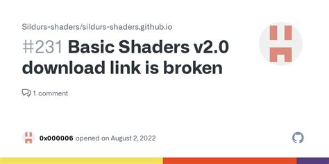 Basic Shaders V20 Download Link Is Broken · Issue 231 · Sildurs Shaderssildurs Shadersgithub