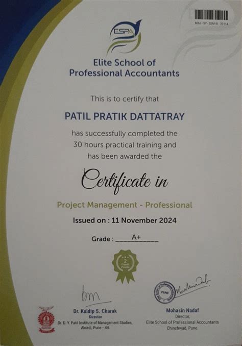 Projectmanagement Certified Newskills Pratik Patil