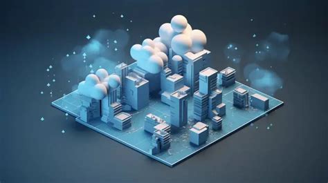 Cloud Computing Concept Isometric Vector Illustration Background Design Web Concept