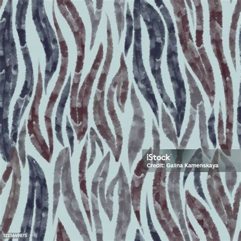 수채화 줄무늬 밝은 얼룩말 호랑이 피부 반복 배경입니다 기하학적 솔기없는 패턴입니다 고풍스런에 대한 스톡 벡터 아트 및 기타 이미지 고풍스런 곡선 굽은 Istock