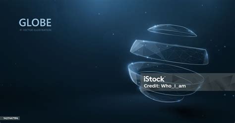 선 삼각형 낮은 다각형 및 입자 스타일 디자인으로 만든 로고 글로브 벡터 일러스트 레이 션 개념에 대한 스톡 벡터 아트 및 기타