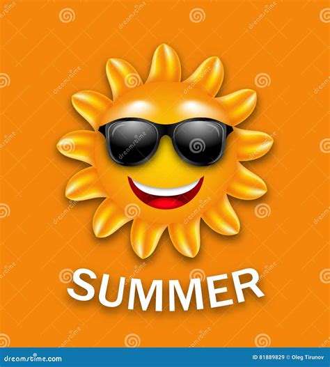 Cool Happy Summer Sun In Sunglasses Stock Vector Illustration Of