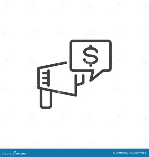 Commercial Advertisement Line Icon Stock Vector Illustration Of