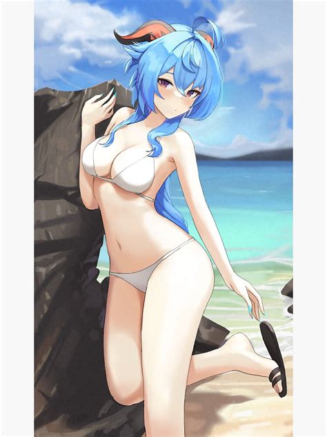 Ganyu Bikini In Der Strandfolge Genshin Impact Ecchi Lewd Sticker Von Worldofweebs Redbubble