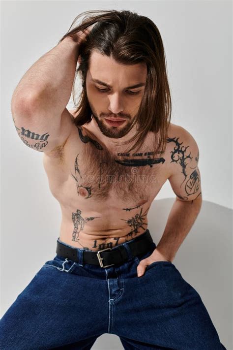 Handsome Caucasian Man With Long Hair Stock Image Image Of Fashionable Bold