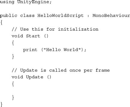 Code Snippets Sams Teach Yourself Unity Game Development In Hours Third Edition Book