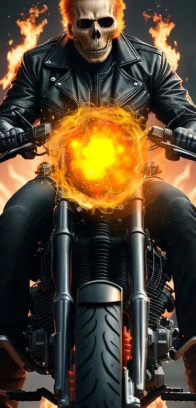 Fiery Skeleton Rider Wallpaper Free Download