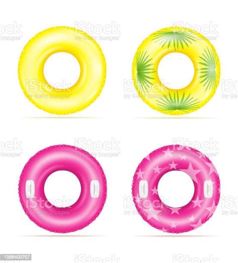 바다 또는 수영장 벡터 일러스트레이션에서 수영을위한 팽창식 고무 링 계절에 대한 스톡 벡터 아트 및 기타 이미지 계절 공기 주입 관광 Istock