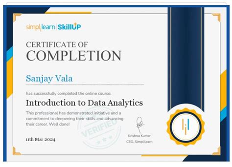 Sanjay Vala On Linkedin Completed The Data Analytics Introduction
