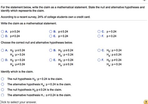 Solved For The Statement Below Write The Claim As A Chegg