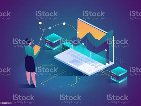 Vector Isometric Concept Of Data Analysis Stock Illustration Download