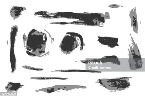 손 그리기 스케치 다양한 크기와 모양의 스플랫과 스플래시 검은색에 대한 스톡 벡터 아트 및 기타 이미지 검은색 경기 조추첨 끈적끈적한 Istock