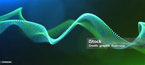 동적 파란색과 녹색 도트 풍경 추상적 인 디지털 웨이브 배경 네트워크 데이터 구조 포인트 그리드 시각화 기술 벡터 그림 0명에