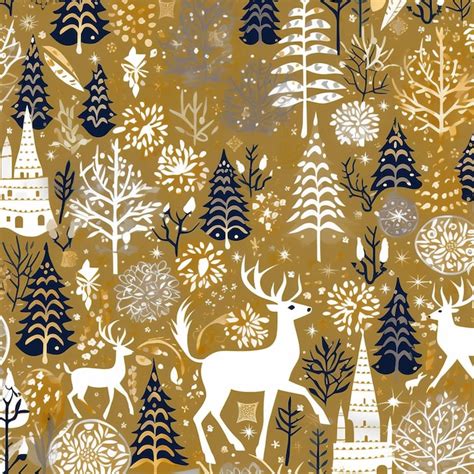 Premium Ai Image Deer Pattern Background