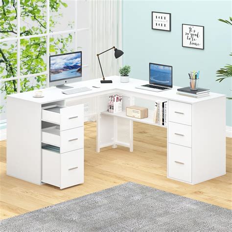Modern White Corner Desk