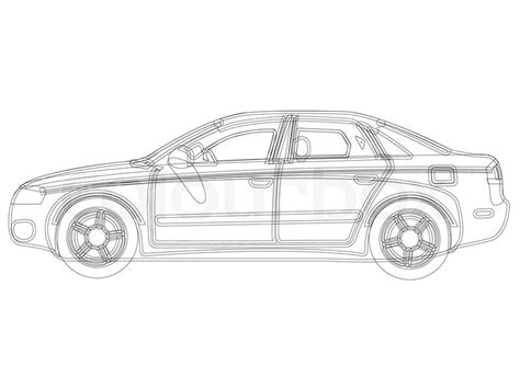 Auto Sketch Vector Against White Stock Vector Colourbox