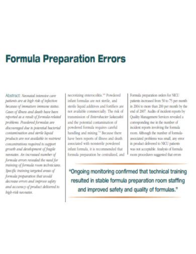 15 Free Error Formula Samples To Download