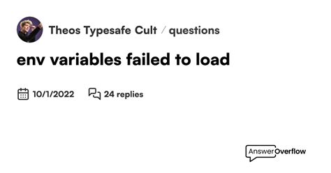 Env Variables Failed To Load Theos Typesafe Cult