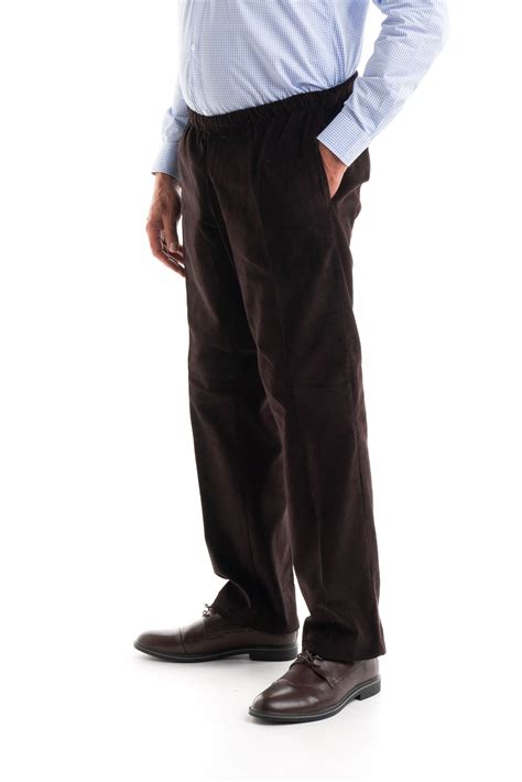 Mens Elastic Waist Cord Pull On Trousers