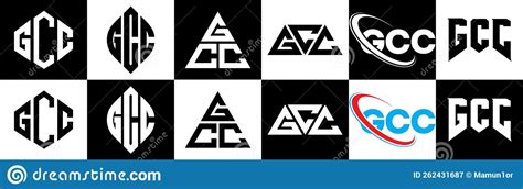 Gcc Letter Logo Design In Six Style Gcc Polygon Circle Triangle Hexagon Flat And Simple