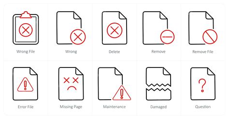 Premium Vector A Set Of 10 File Icons As Wrong File Wrong Delete