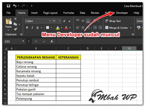 Cara Membuat CheckBox Di Excel