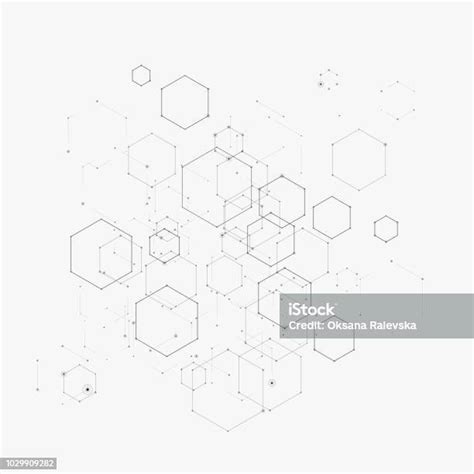 육각형 라인과 흰색 바탕에 추상 벡터 일러스트 육각형 Infographic입니다 디지털 기술 과학 또는 의학 개념입니다 6 각형