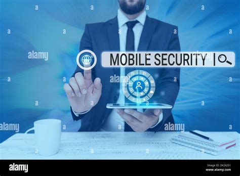 Text Showing Inspiration Mobile Security Concept Meaning Protection Of