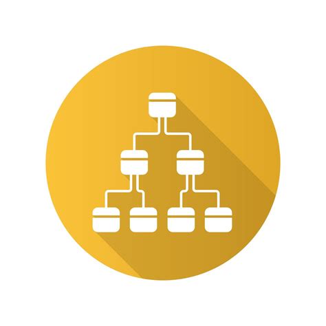 Tree Diagram Flat Design Long Shadow Glyph Icon Hierarchical System Node Link Diagram Visual