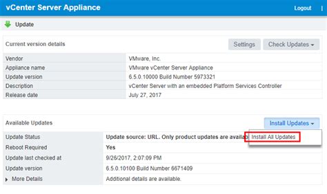 vsphere advanced technics install vmware vcsa security patches